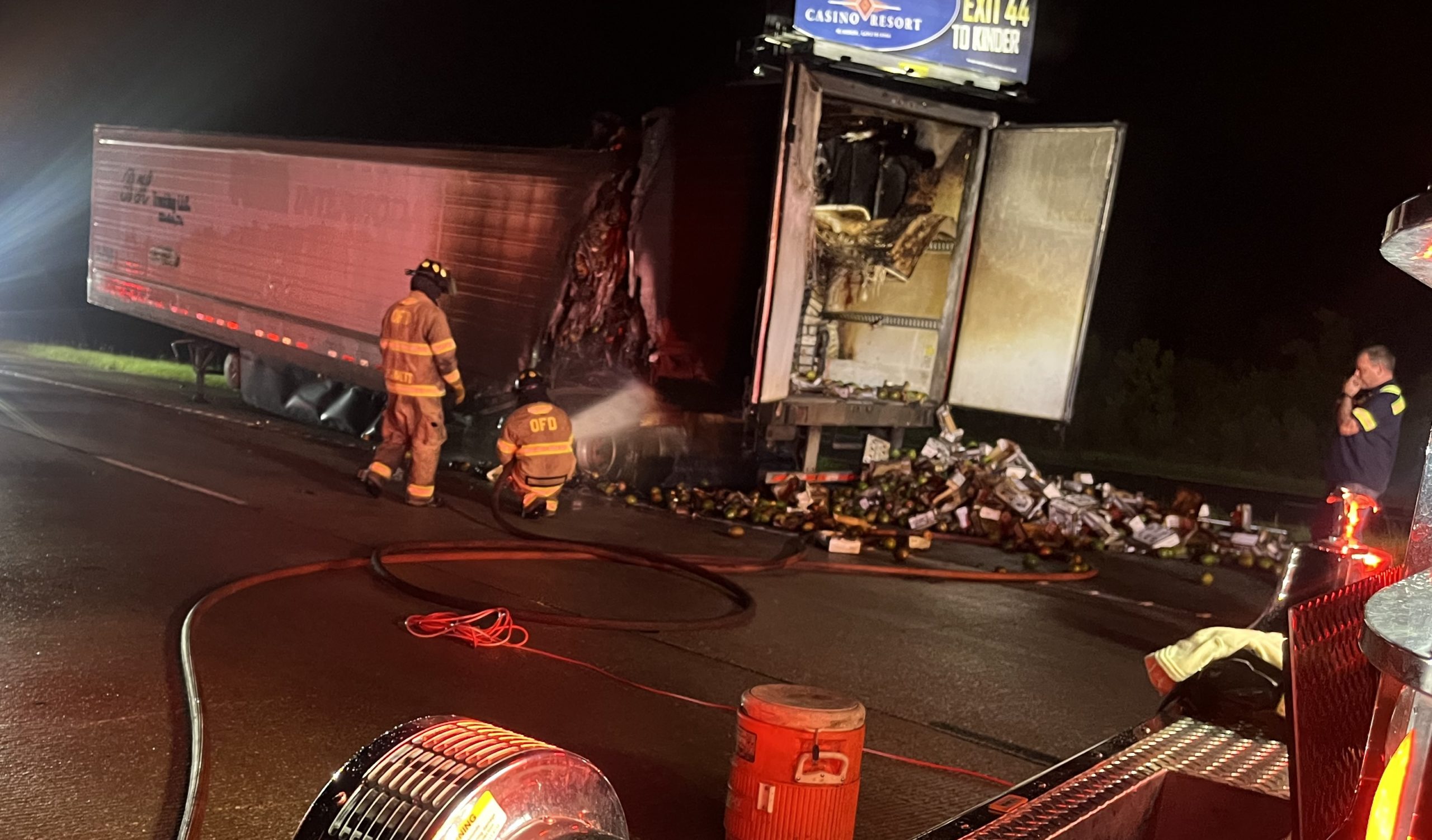 Trailer Fire Slows Traffic - KOGT